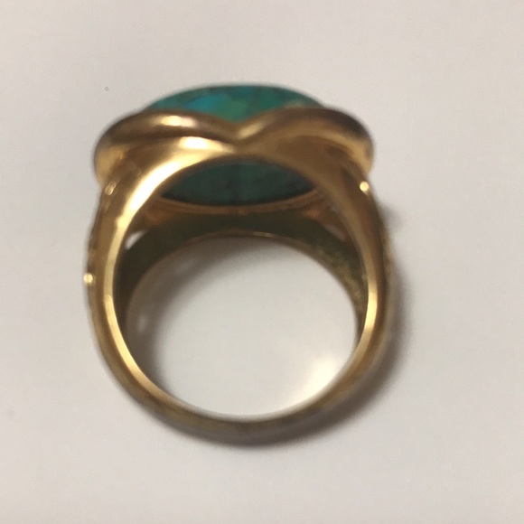 Italy Bellezza | Jewelry | Italy Bellezza Turquoise Gold Plated Ring ...